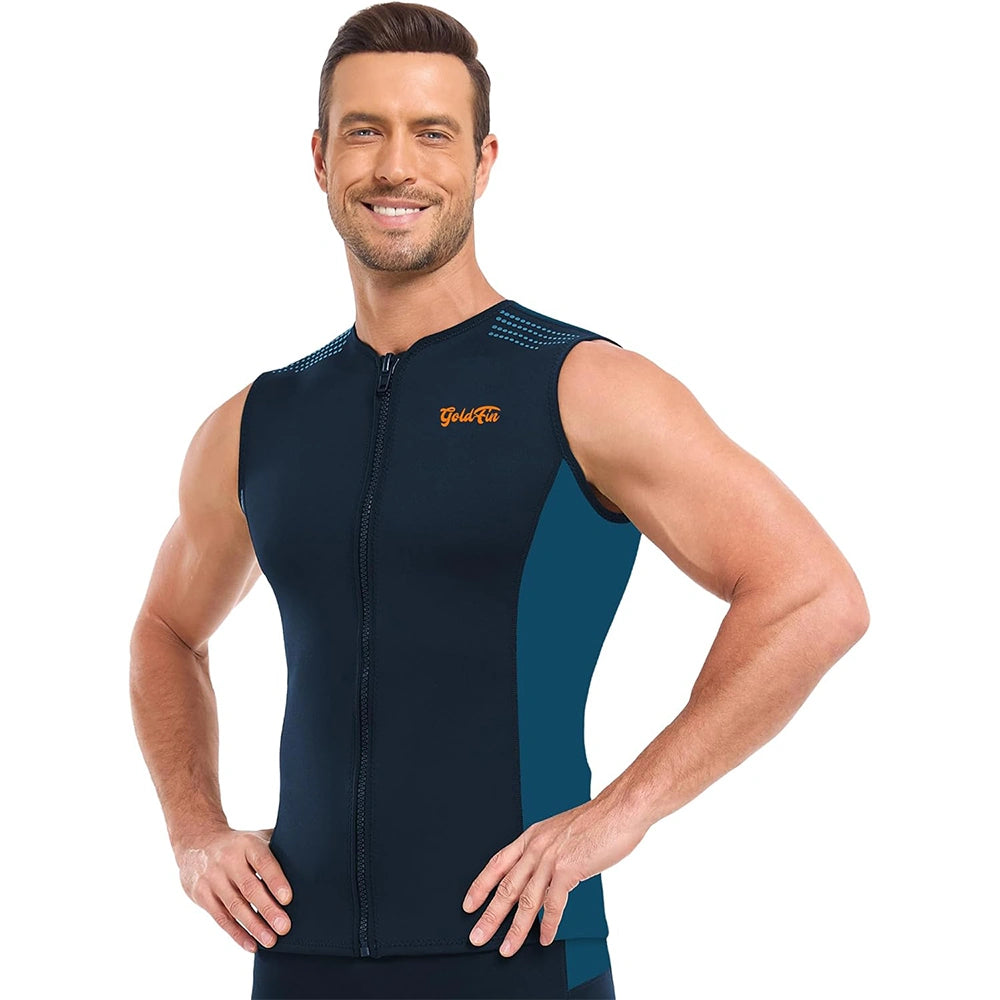 Stylish and Durable Men's Sleeveless Wetsuit Jacket – Goldfin